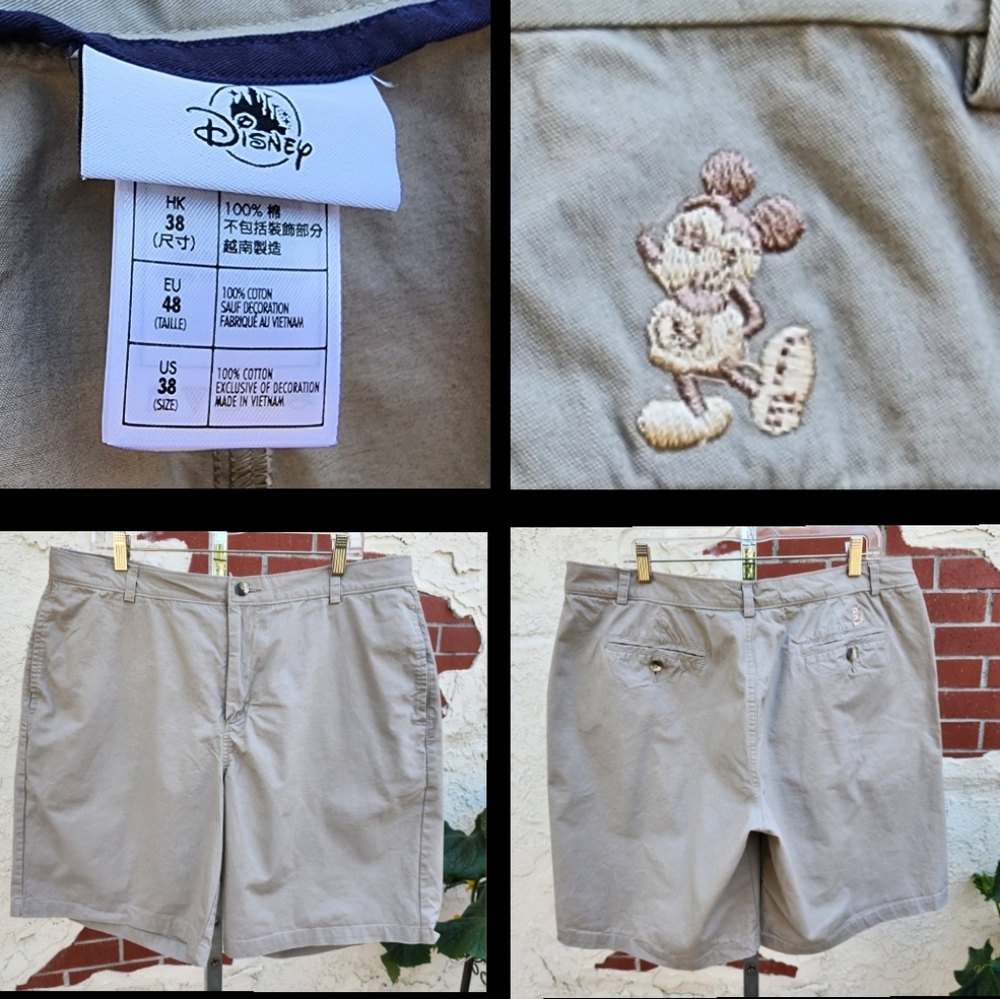 38 Men Disney Chino Khaki Mickey Mouse Embroidered Sh… - Gem